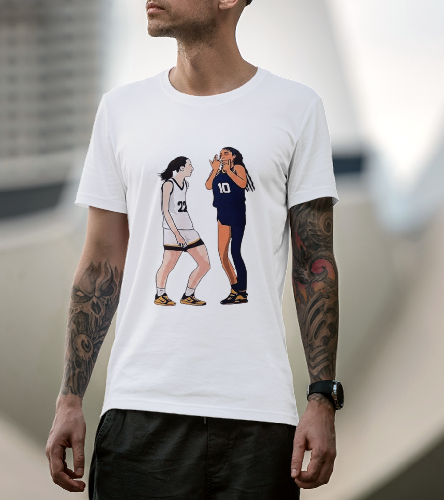 Caitlin Clark Angel Reese Basketball Rivalry 22 Vs 10 T-Shirt