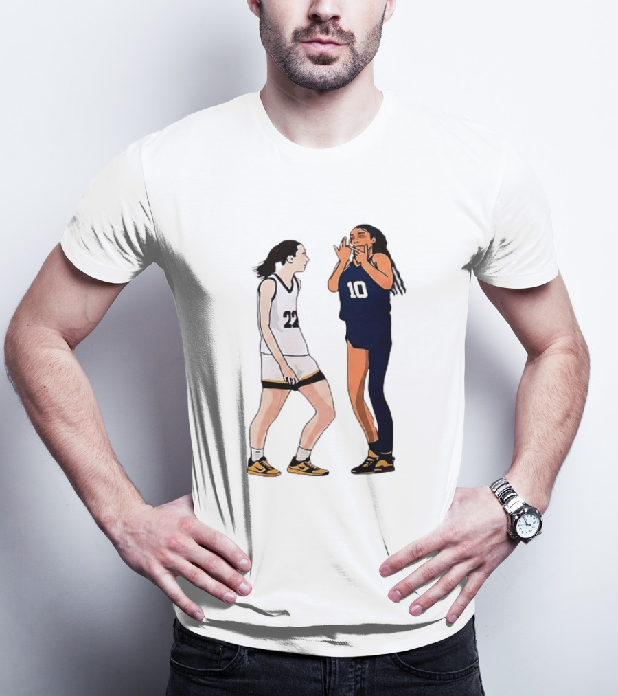 Caitlin Clark Angel Reese Basketball Rivalry 22 Vs 10 T-Shirt