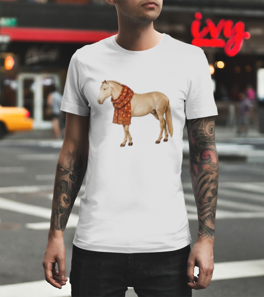 Did Someone Say Pumpkin Spice Latte Palomino Horse Autumn Leaf Scarf T-Shirt