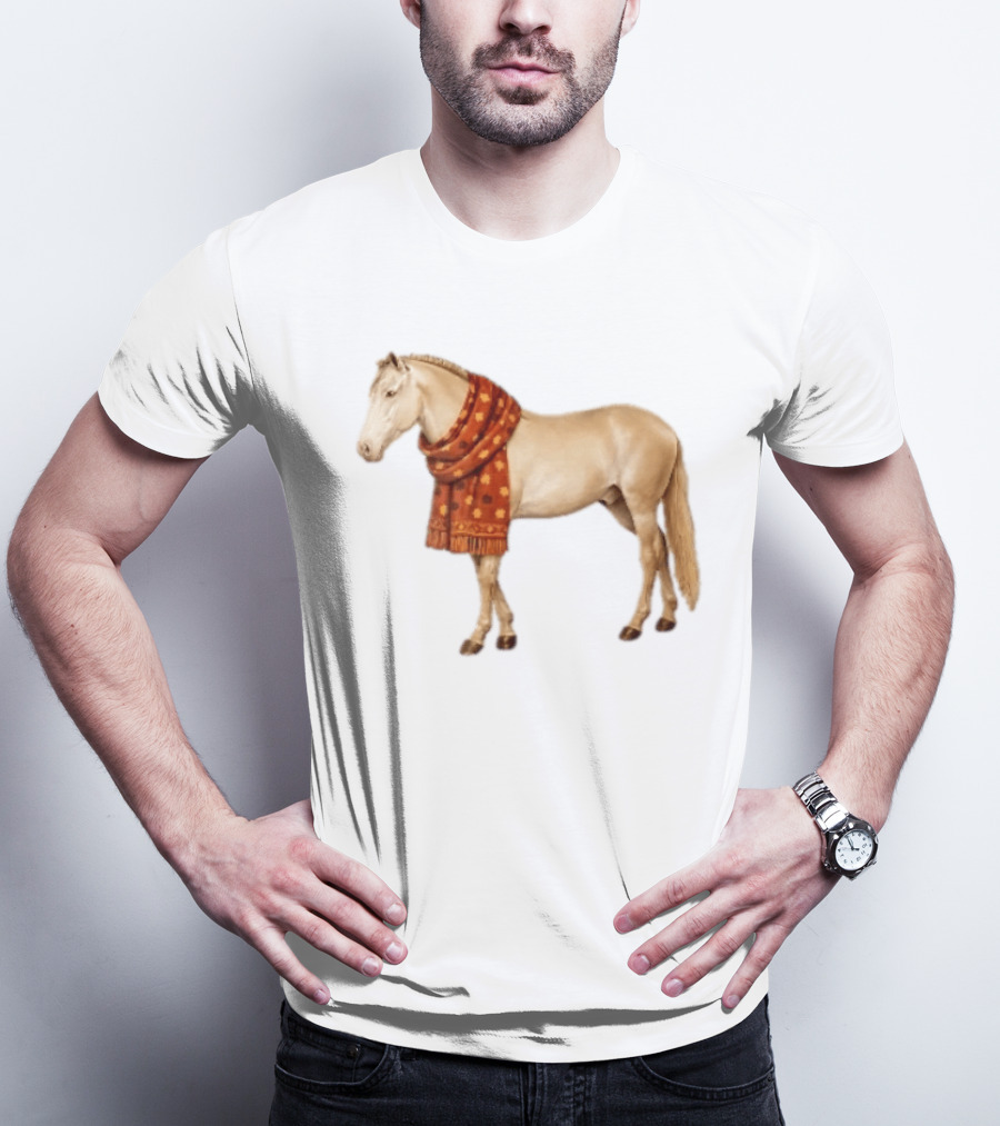 Did Someone Say Pumpkin Spice Latte Palomino Horse Autumn Leaf Scarf T-Shirt