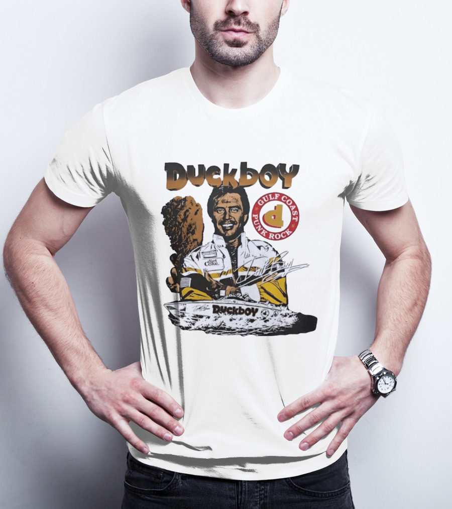 Duckboy Gulf Coast Punk Rock Diet Coke Racing Boat Signature T-Shirt