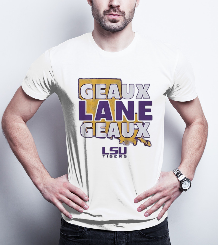 Geaux Lane Geaux LSU Tigers Louisiana State University Map T-Shirt
