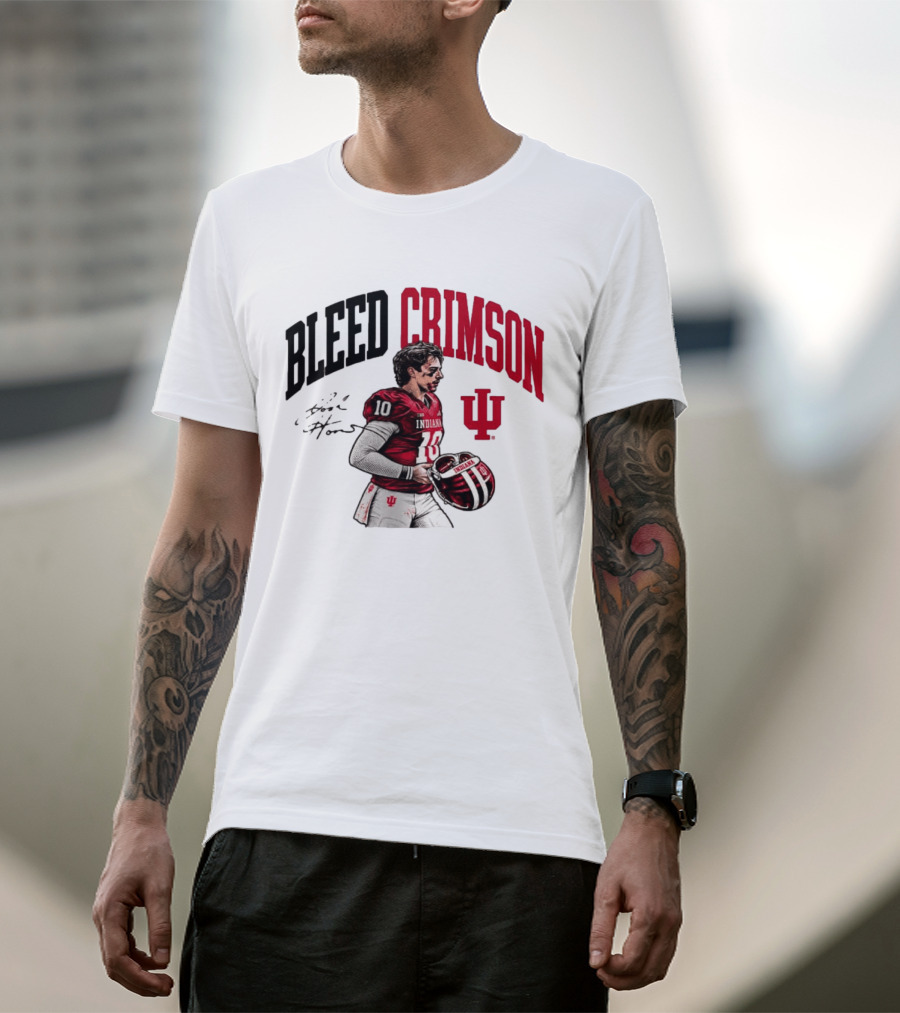 Bleed Crimson Indiana Josh Hoover IU Football T-Shirt