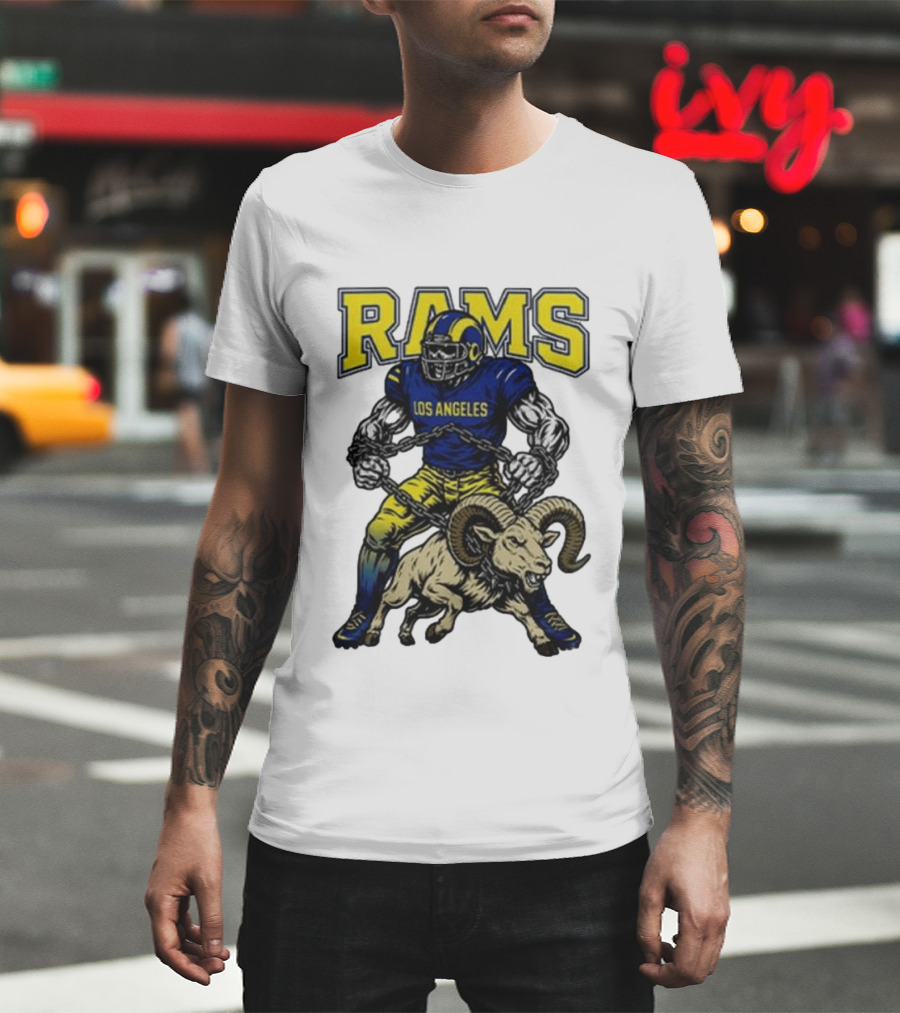Los Angeles Rams Chain Wielding Mascot Power T-Shirt