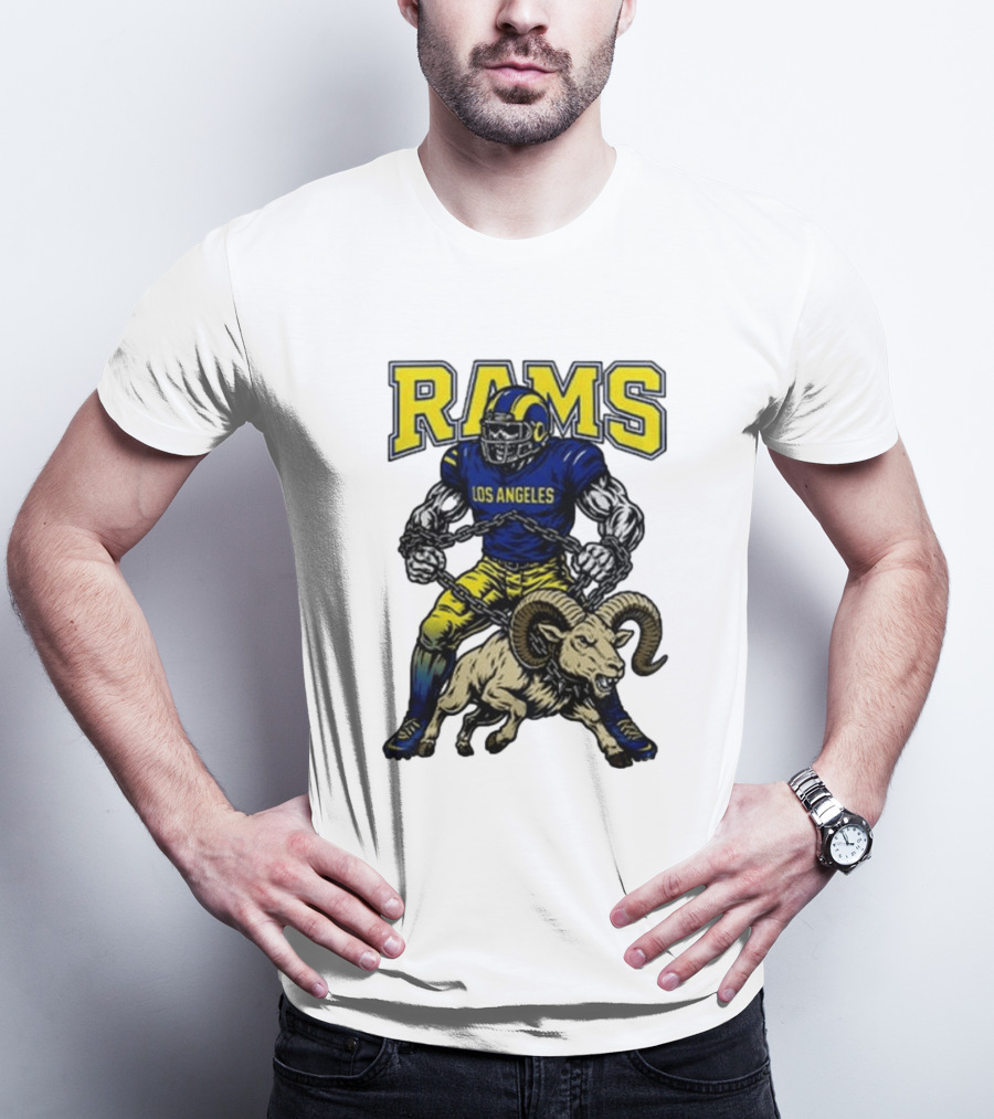Los Angeles Rams Chain Wielding Mascot Power T-Shirt
