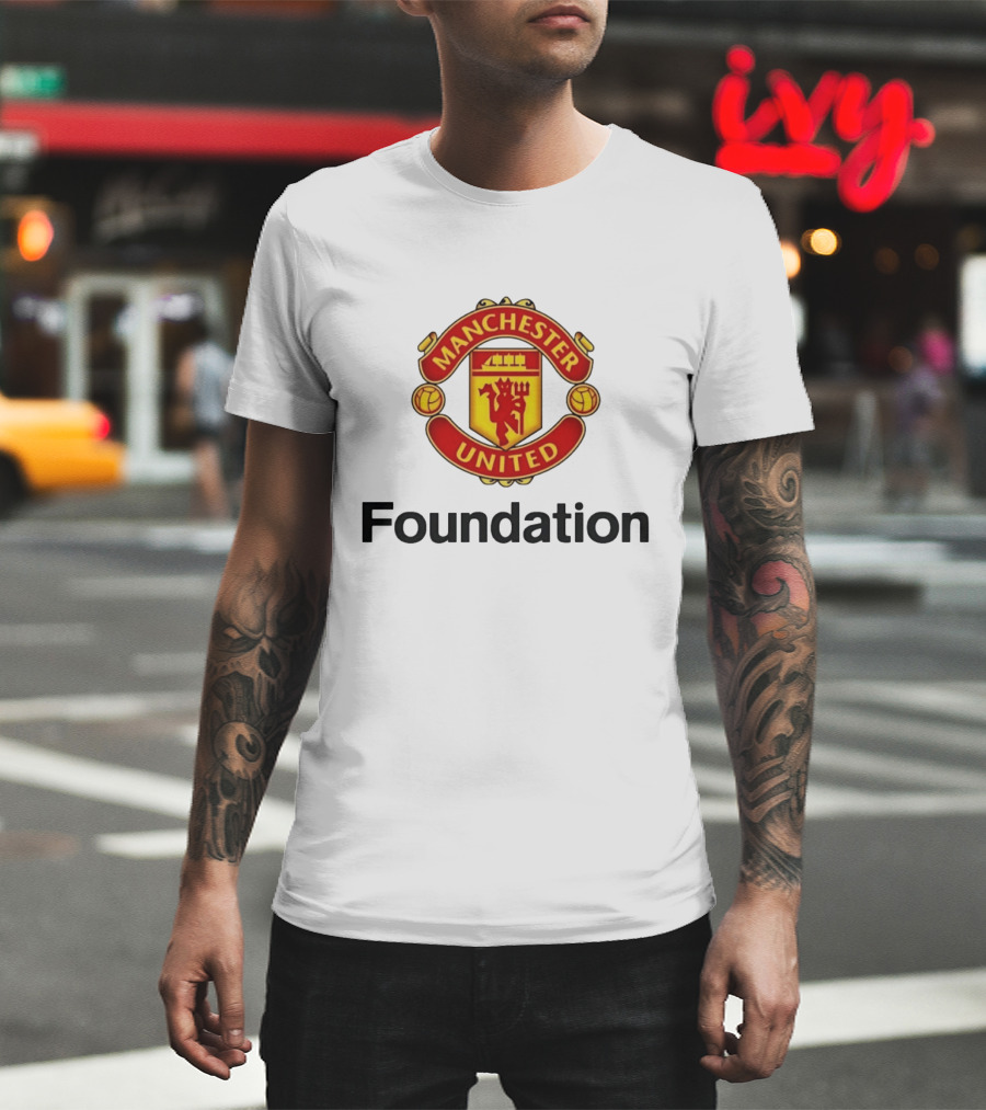 Manchester United Foundation Logo Man Utd Charity Football Initiative T-Shirt