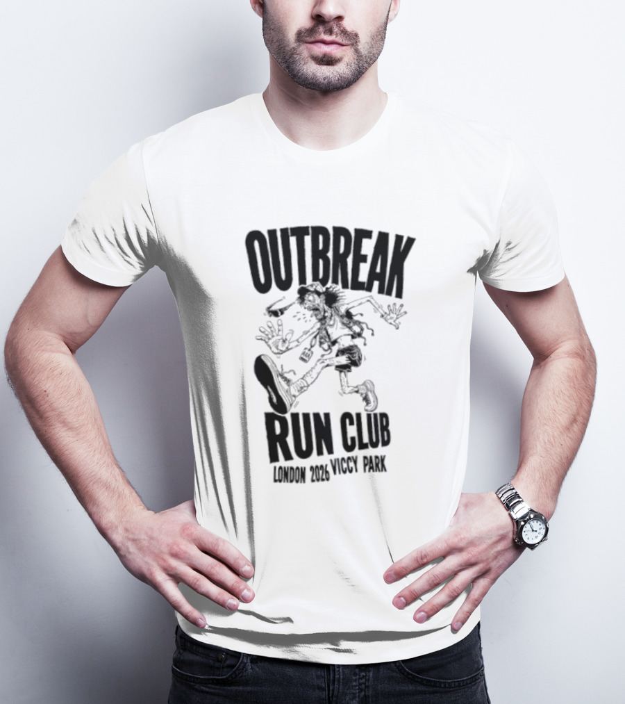 Outbreak Fest Run Club London 2026 Viccy Park Running Zombie T-Shirt