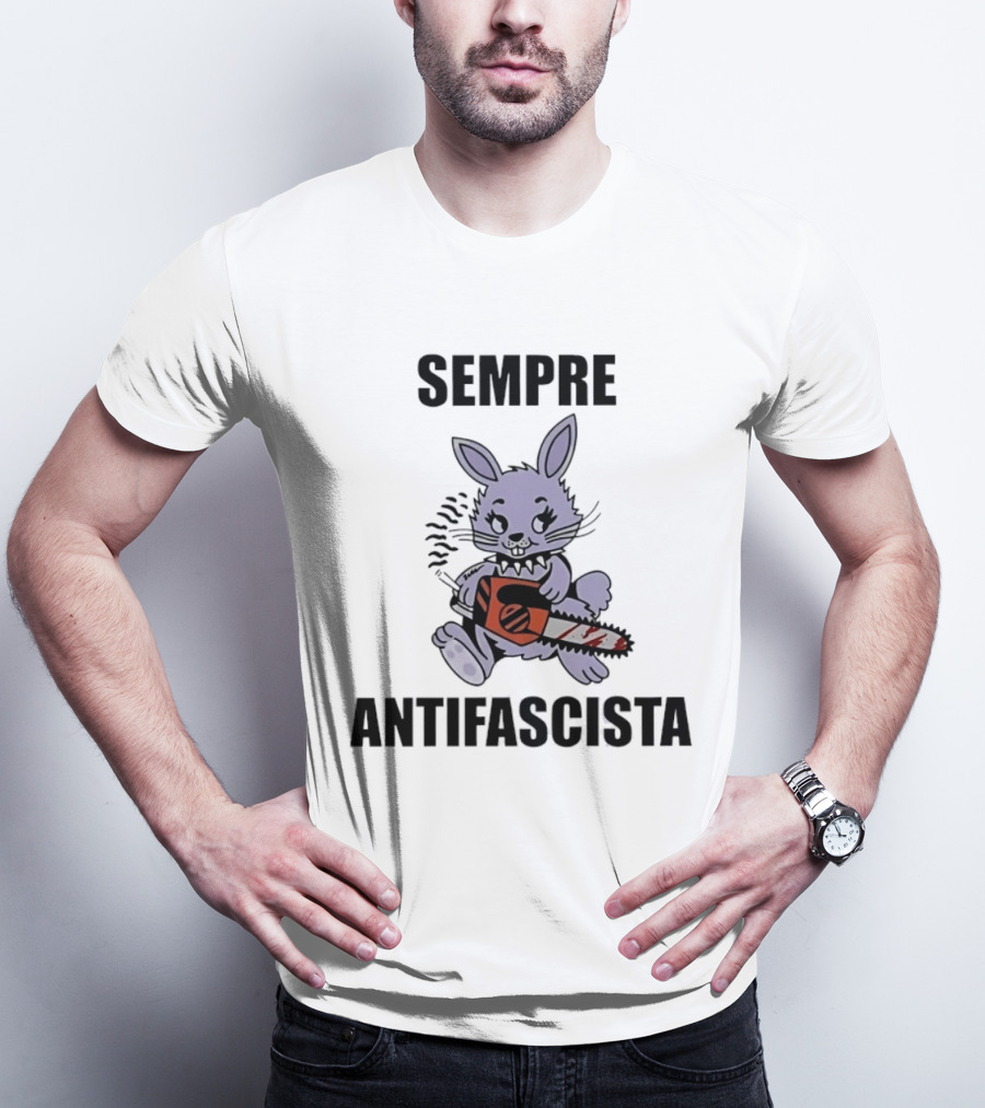 Sempre Antifascista Bunny Chainsaw T-Shirt