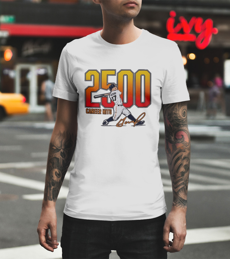 Shohei Ohtani 2500 Career Hits 17 Baseball Player Signature T-Shirt