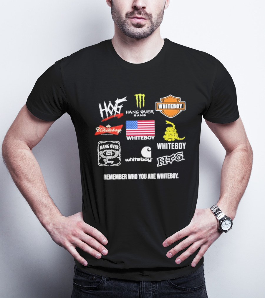 HXF Hangover Gang Whiteboy Remember Who You Are Whiteboy Whitesox USA Flag Gadsden T-Shirt