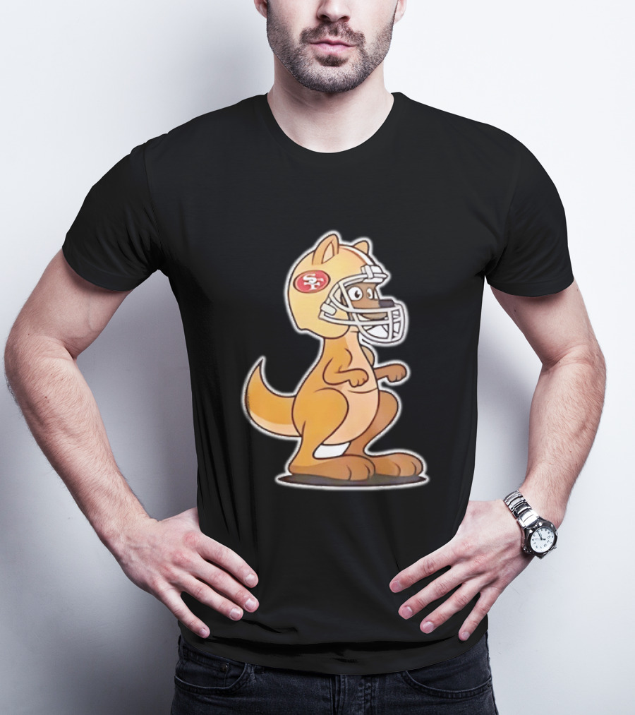 San Francisco 49ers Kangaroo Football Helmet Sports Team Fans T-Shirt