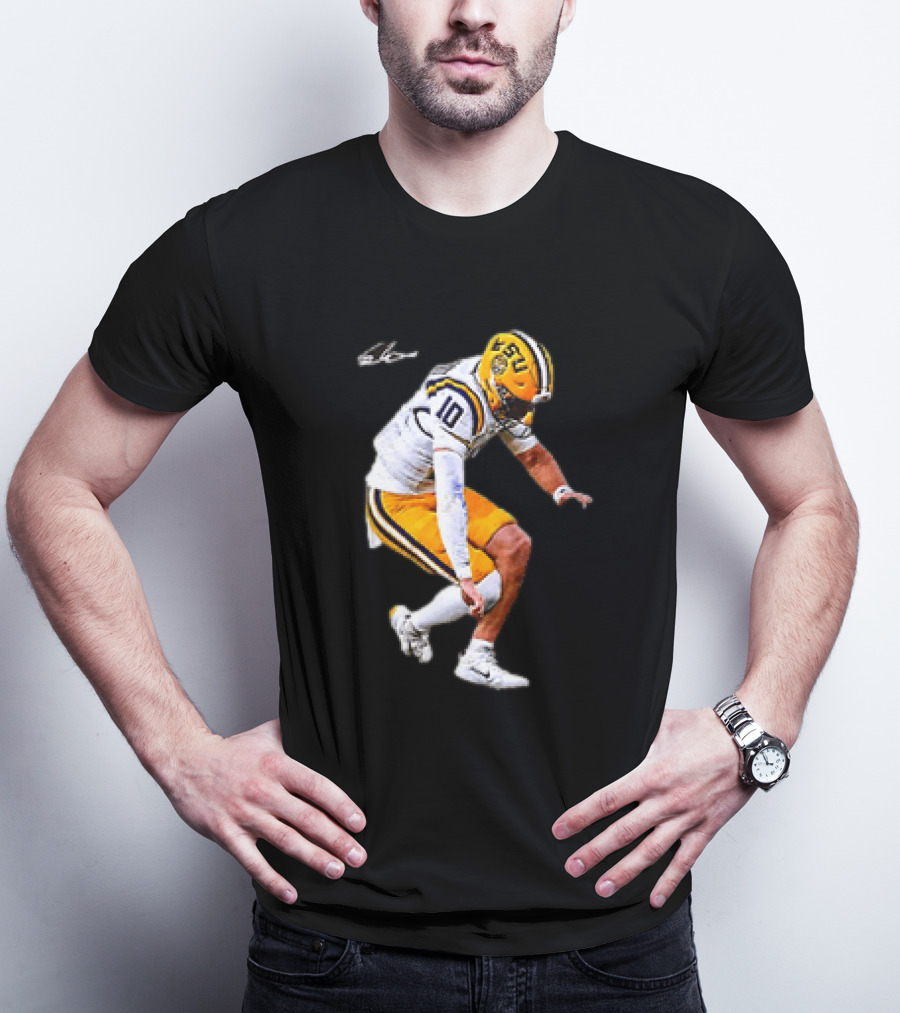 Garrett Nussmeier LSU Tigers Football Quarterback Action Play T-Shirt