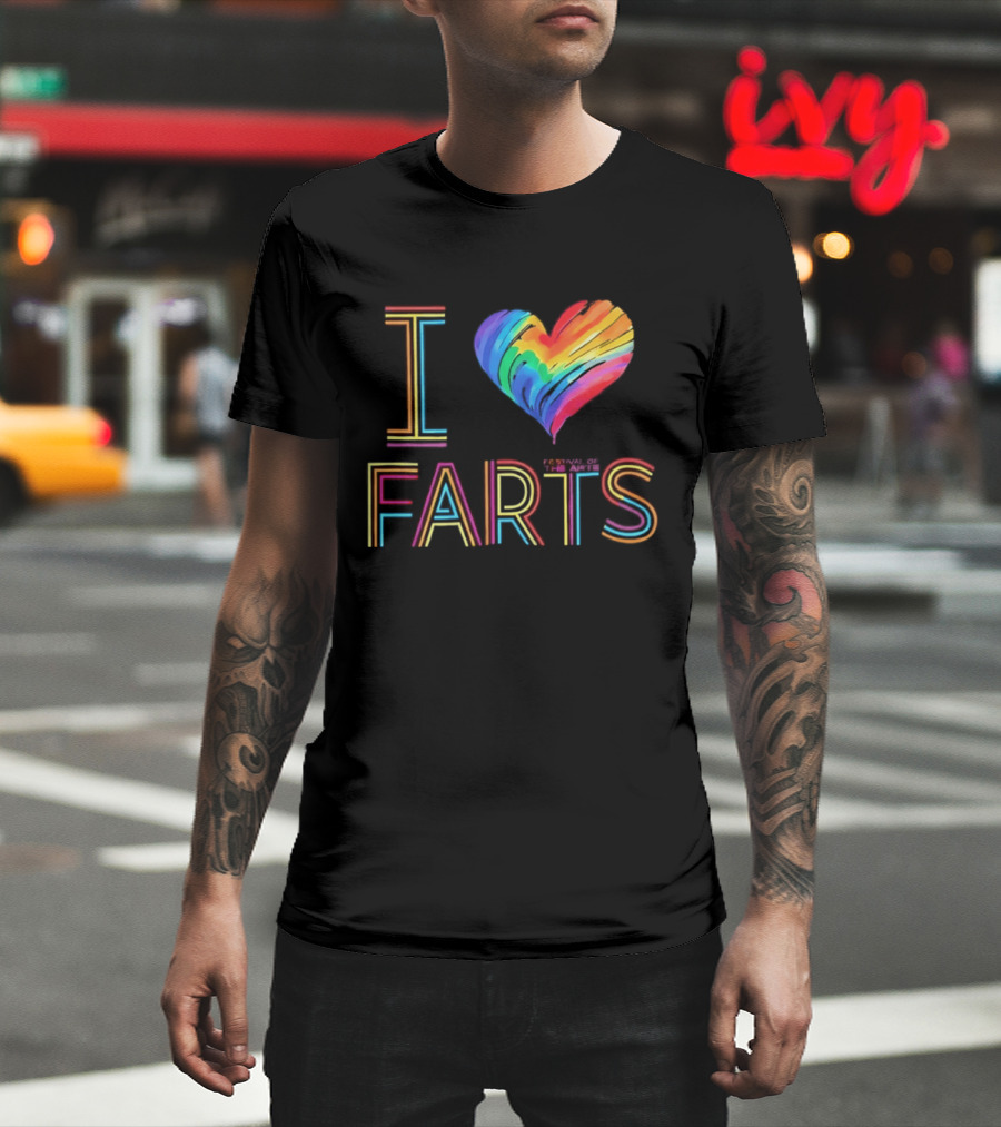 Festival Of The Arts I Love Farts Rainbow Heart T-Shirt