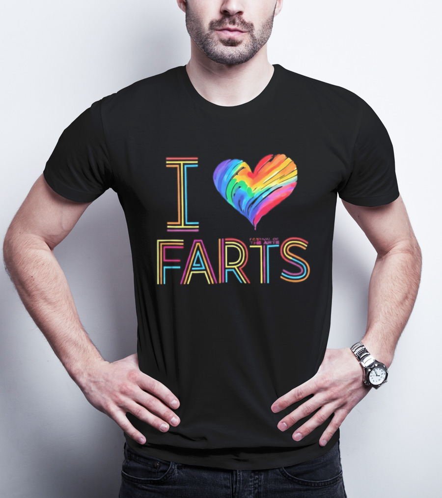 Festival Of The Arts I Love Farts Rainbow Heart T-Shirt