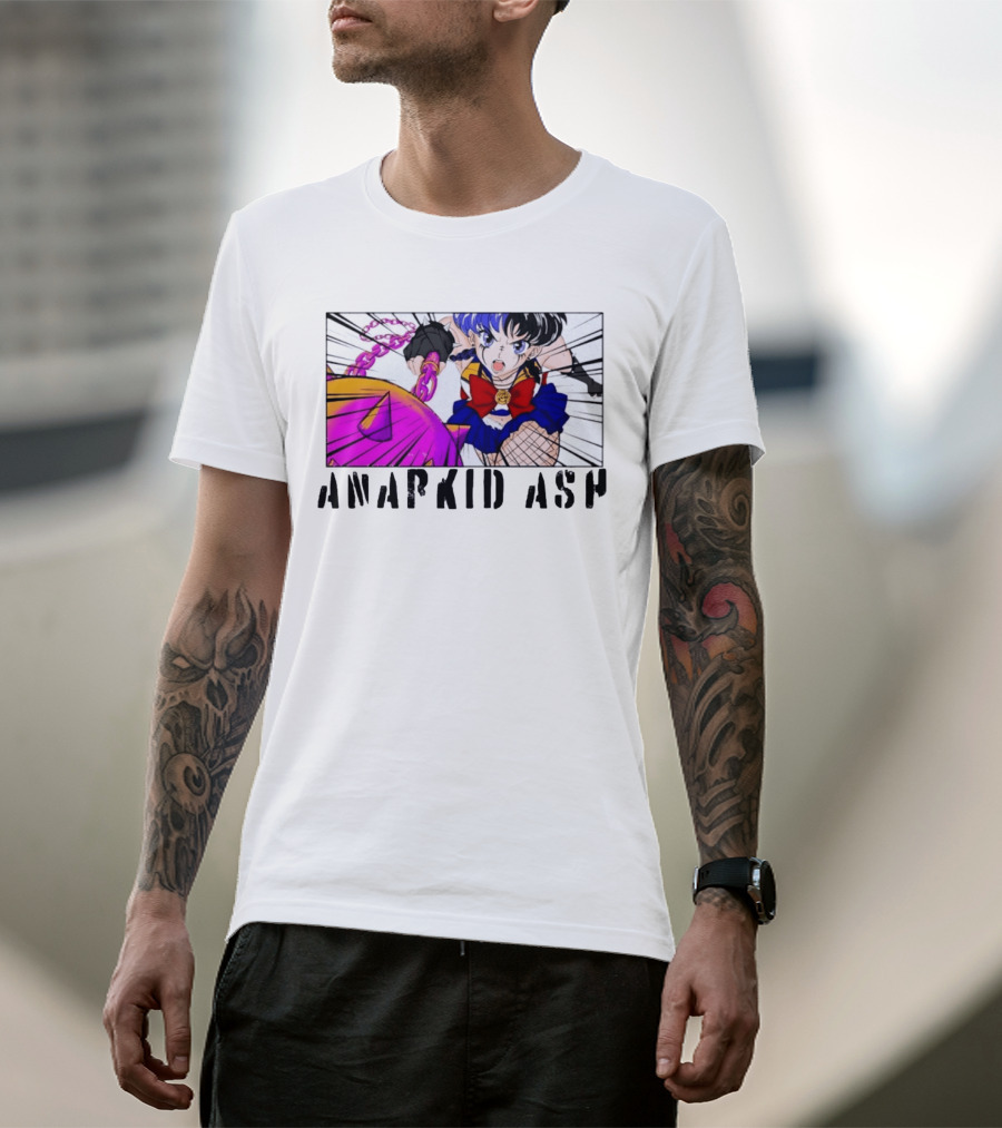Anarkid Ash Sailor Moon Anime Punk Fighter In Action T-Shirt