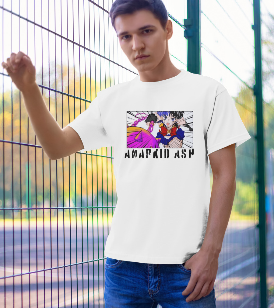 Anarkid Ash Sailor Moon Anime Punk Fighter In Action T-Shirt