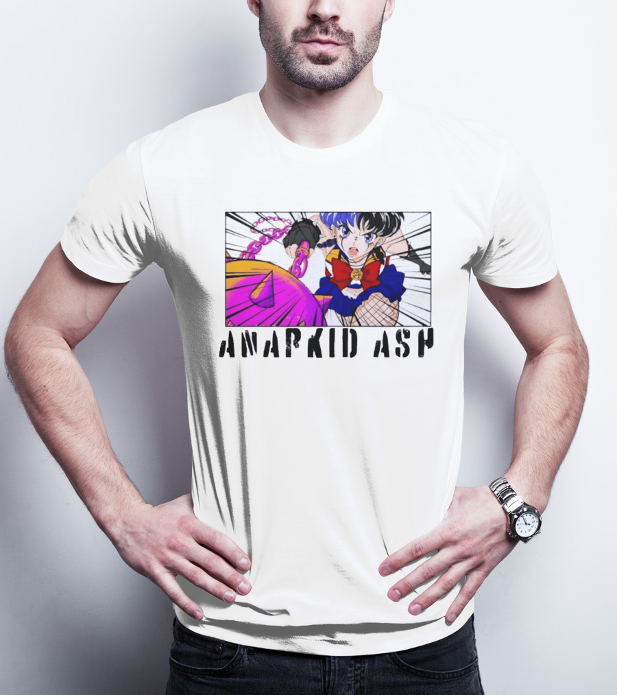 Anarkid Ash Sailor Moon Anime Punk Fighter In Action T-Shirt