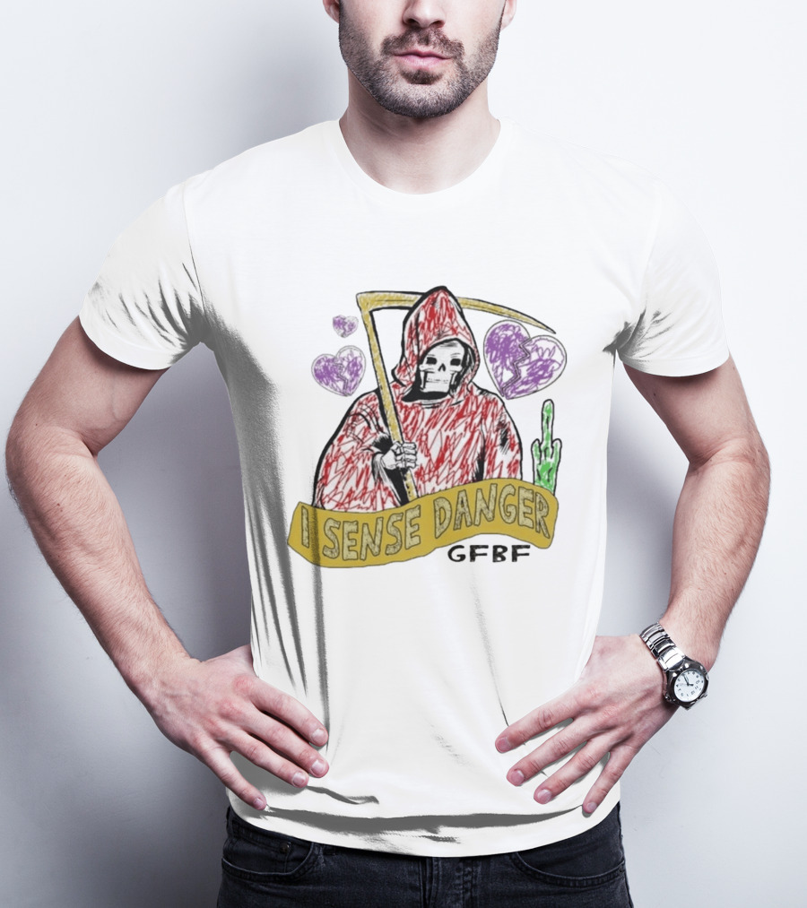I Sense Danger Gfbf Grim Reaper Hearts T-Shirt
