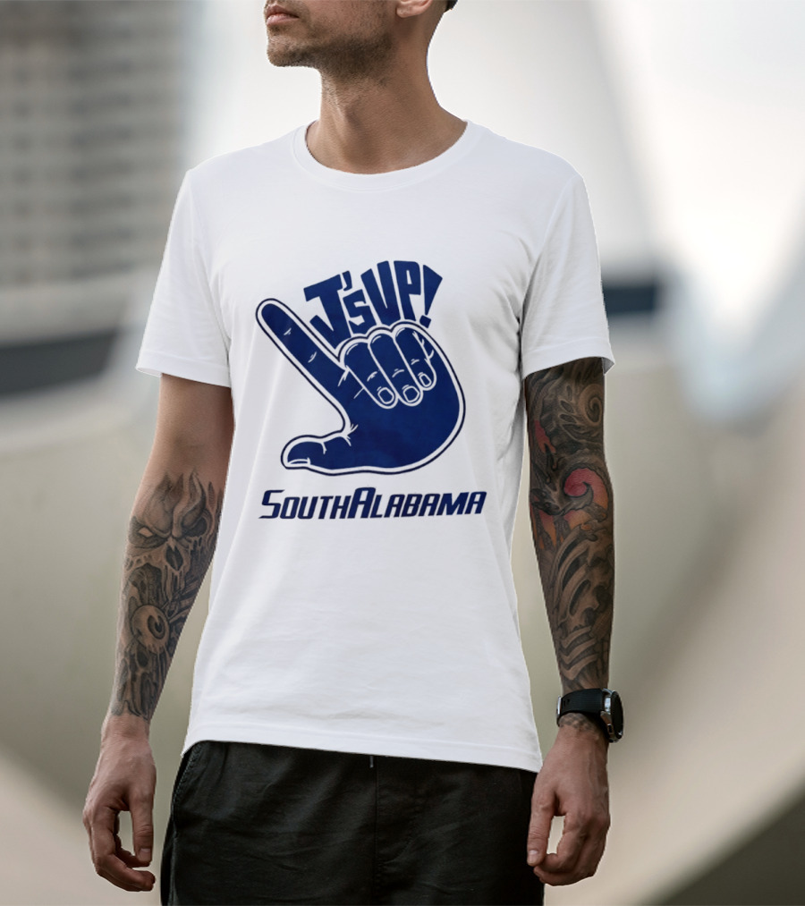 J's Up South Alabama Jaguars Hand Sign Fan Gear T-Shirt