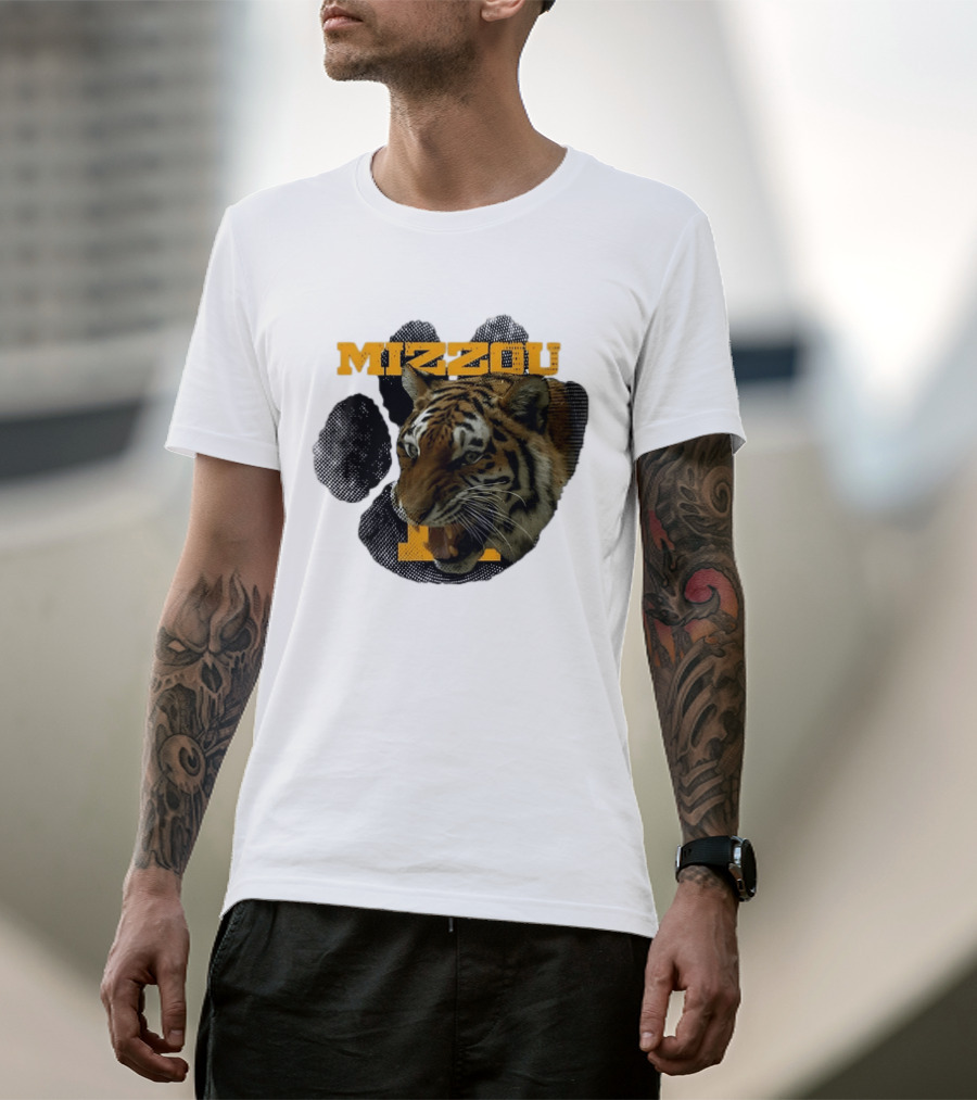 Mizzou Tigers Paw NCAA College Sports Tiger Head T-Shirt