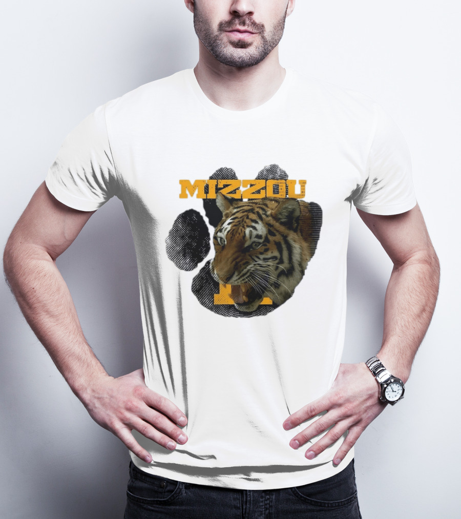 Mizzou Tigers Paw NCAA College Sports Tiger Head T-Shirt