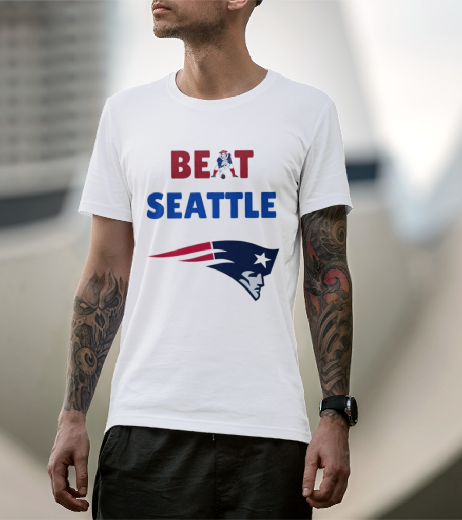 Beat Seattle New England Patriots Football Fan Gear T-Shirt