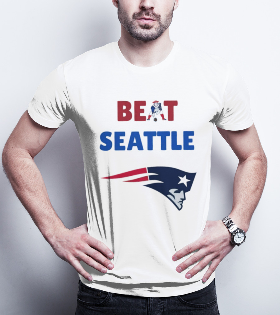 Beat Seattle New England Patriots Football Fan Gear T-Shirt
