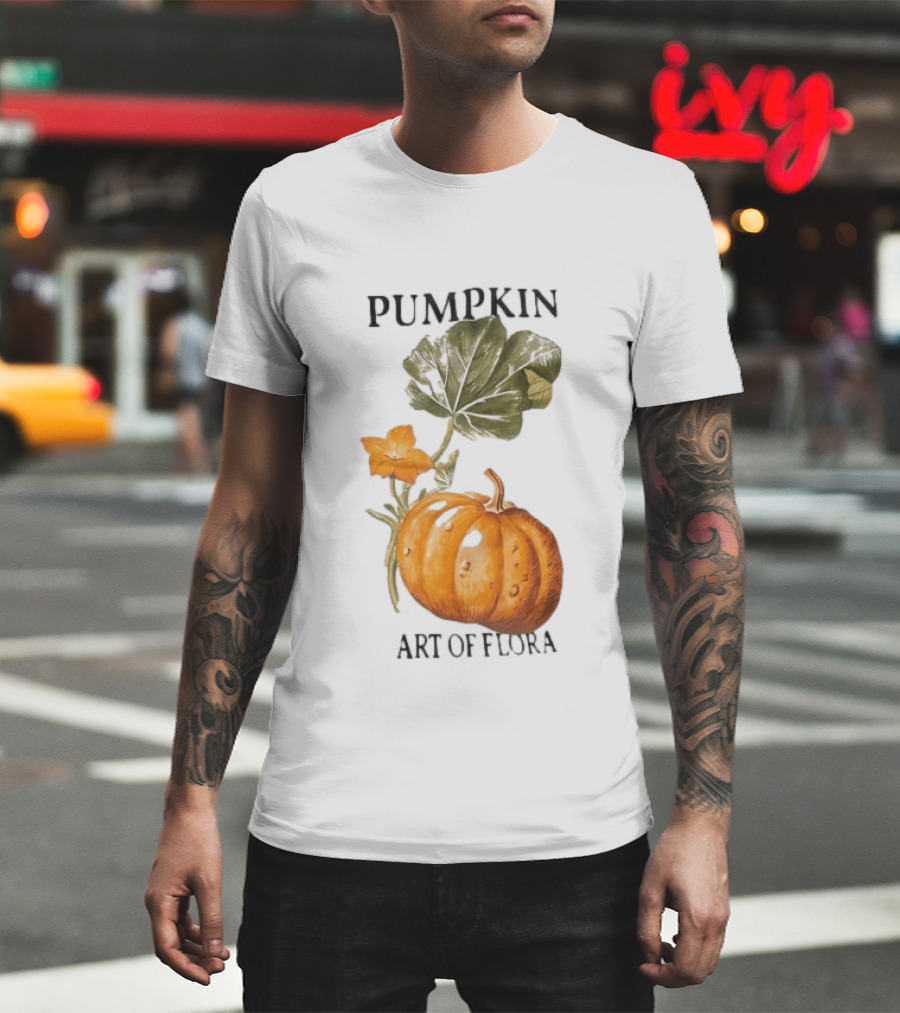 Pumpkin Art Of Flora Botanical Nature Harvest T-Shirt