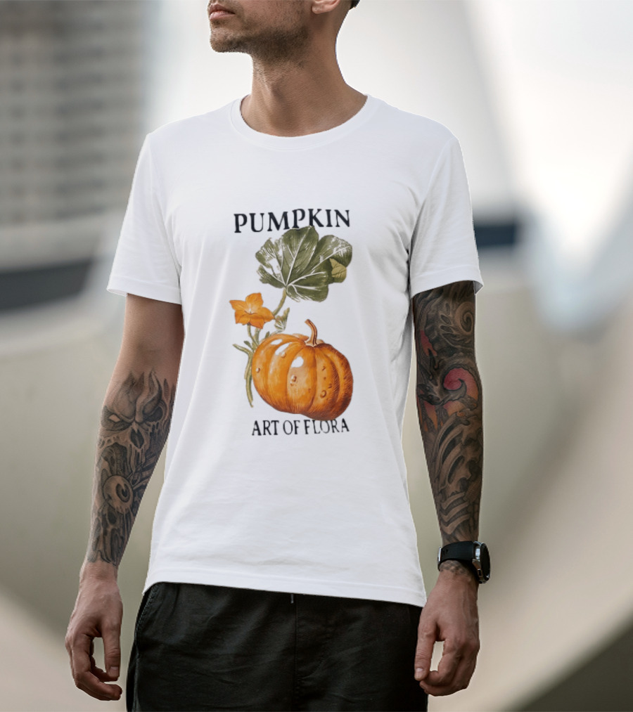 Pumpkin Art Of Flora Botanical Nature Harvest T-Shirt