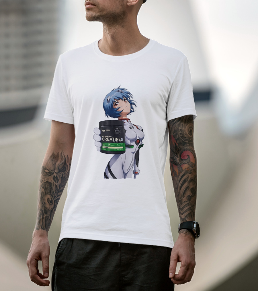 Rei Ayanami With Optimum Nutrition Creatine Supplement T-Shirt