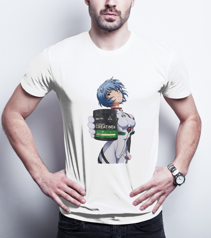 Rei Ayanami With Optimum Nutrition Creatine Supplement T-Shirt