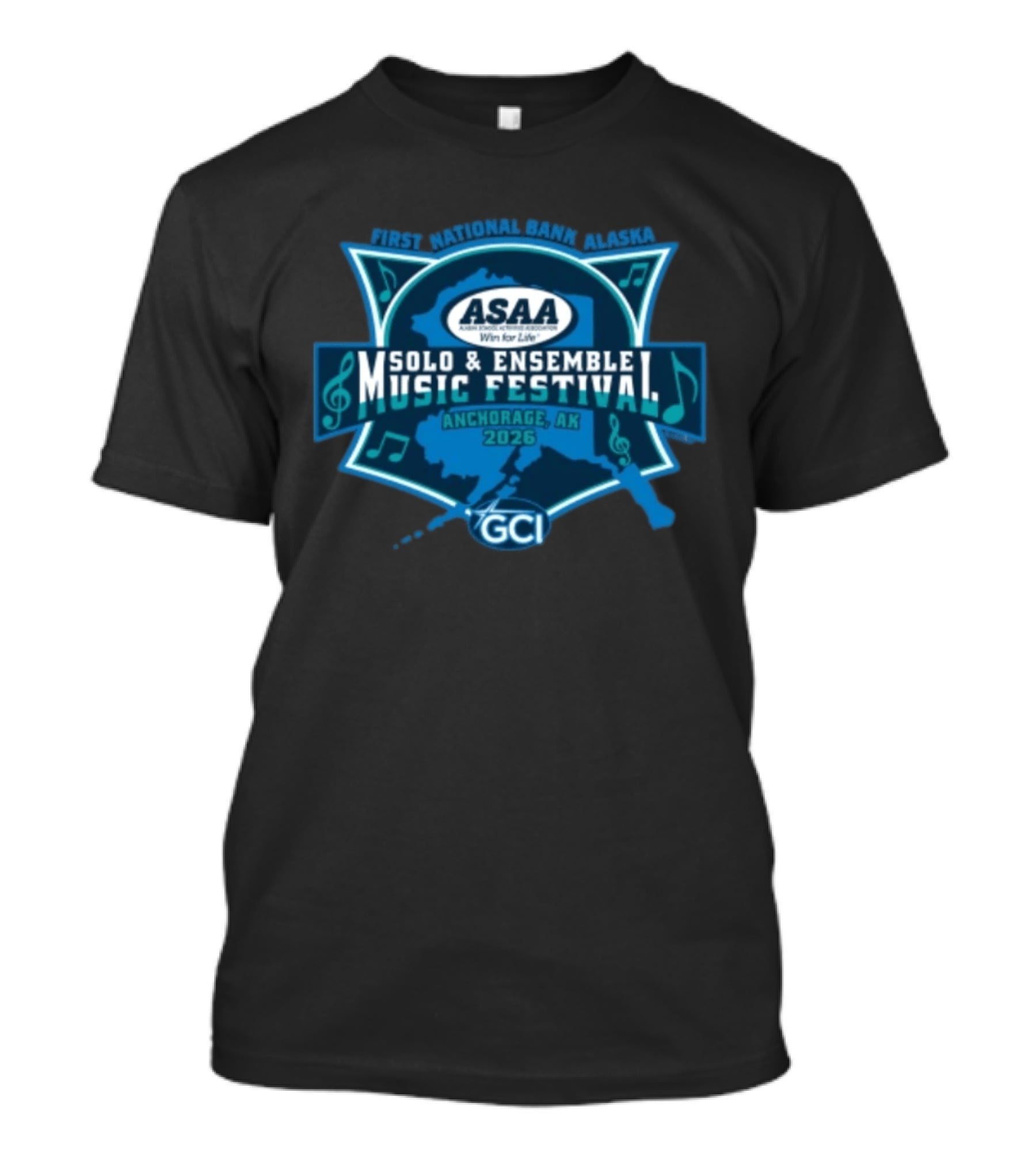 ASAA First National Bank Alaska Solo And Ensemble Music Festival Anchorage 2026 T-Shirt