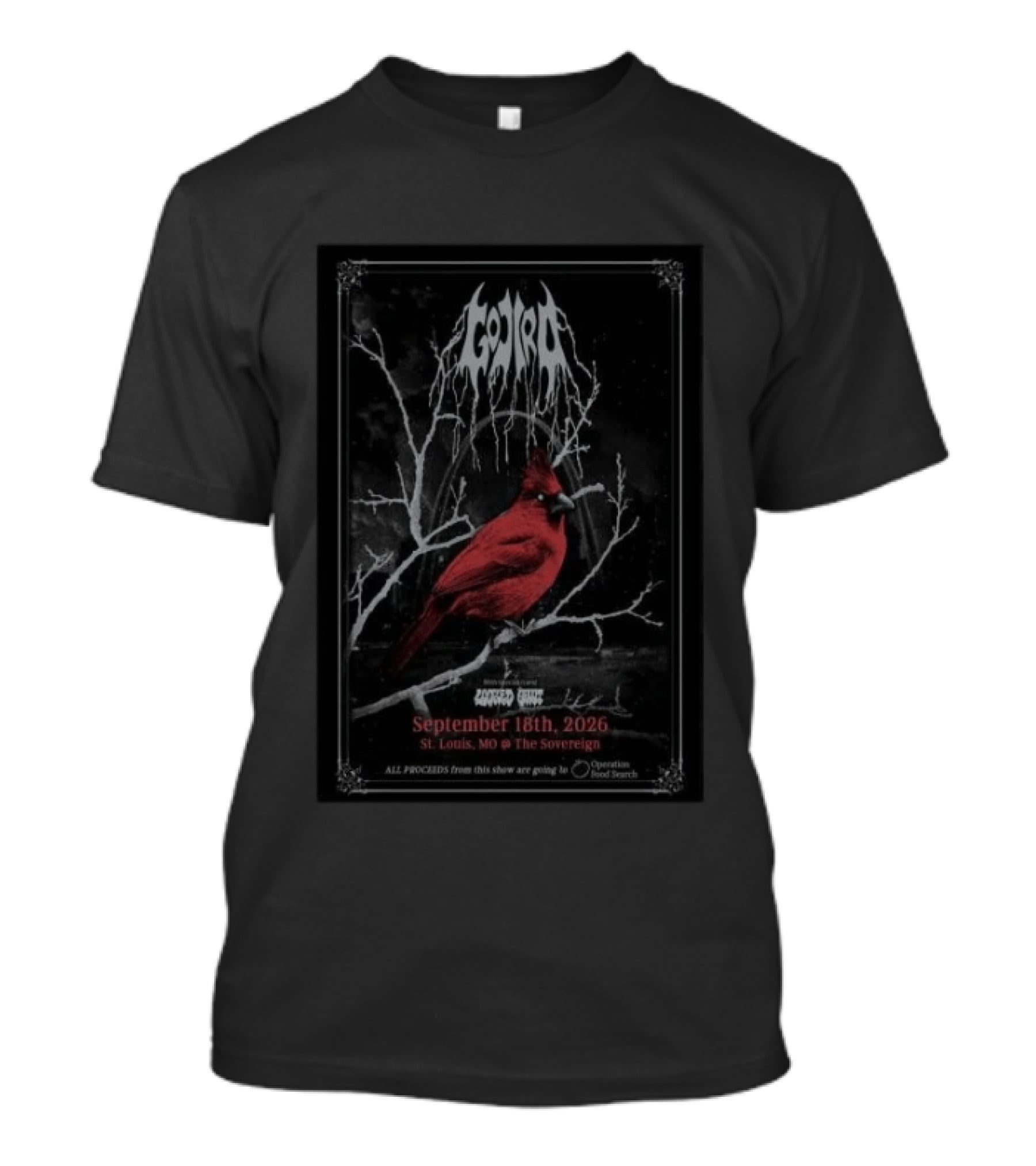 Gojira Live Concert St. Louis MO September 18 2026 Cardinal T-Shirt