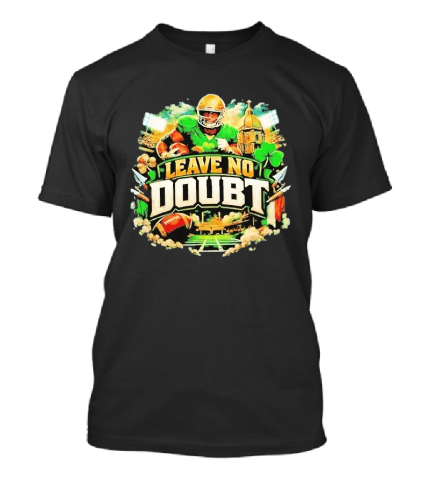 Notre Dame Fighting Irish Leave No Doubt 2026 Football Iconography T-Shirt