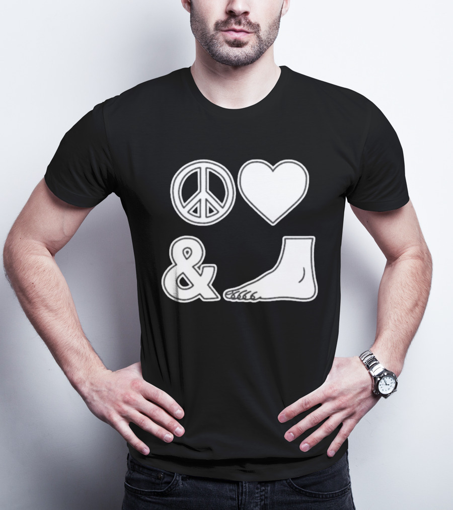 Peace Love & Feet Heart Foot T-Shirt