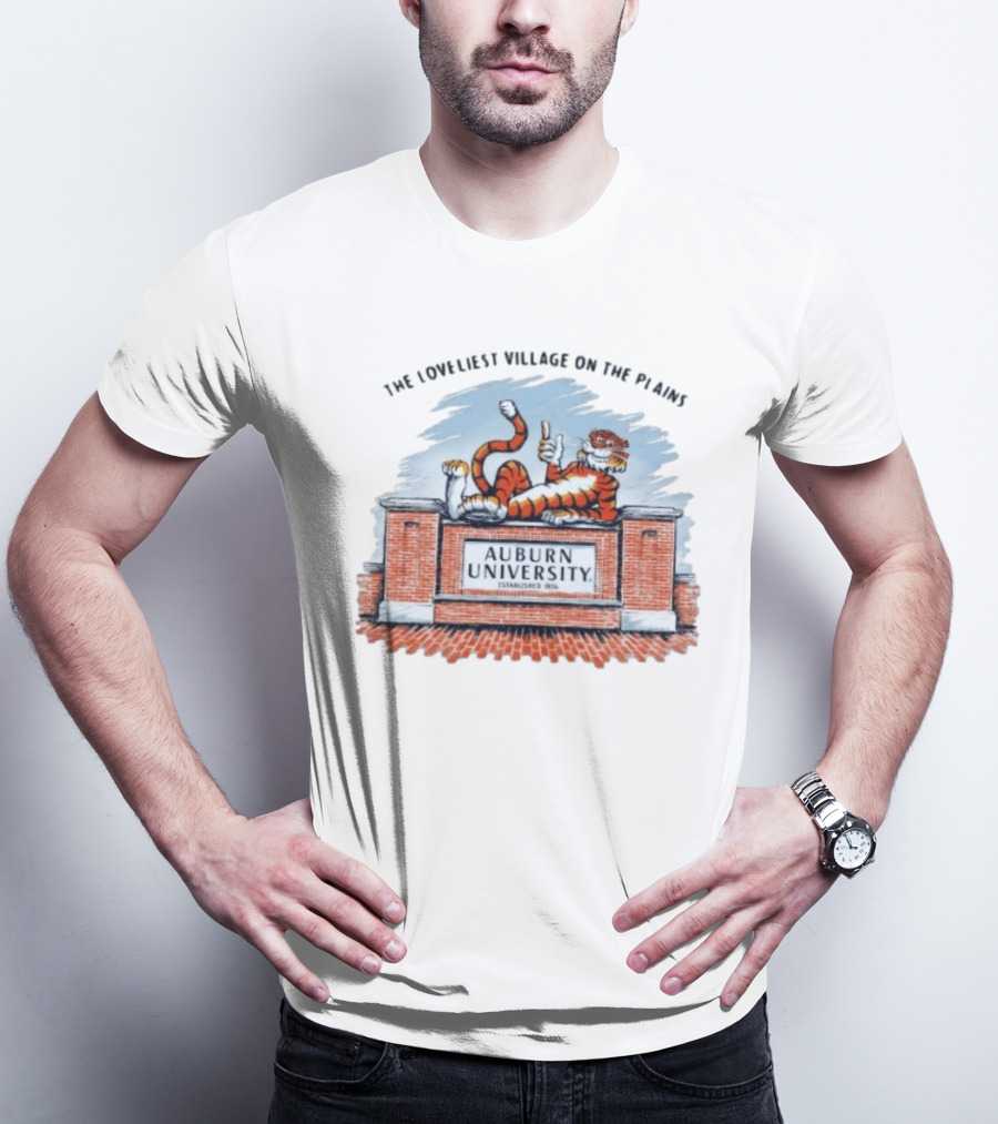 Auburn University Established 1856 The Loveliest Village On The Plains Tiger T-Shirt