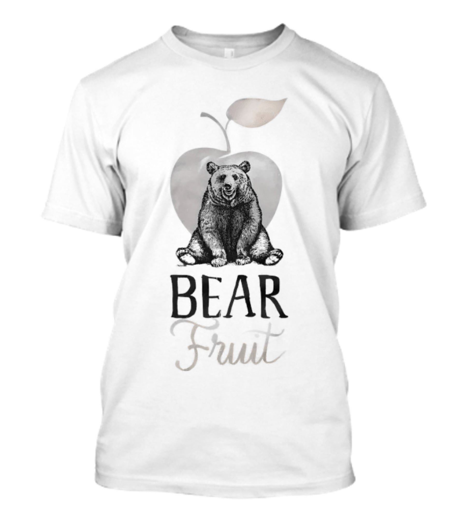 Bear Fruit Apple Nature Wildlife Artistic T-Shirt