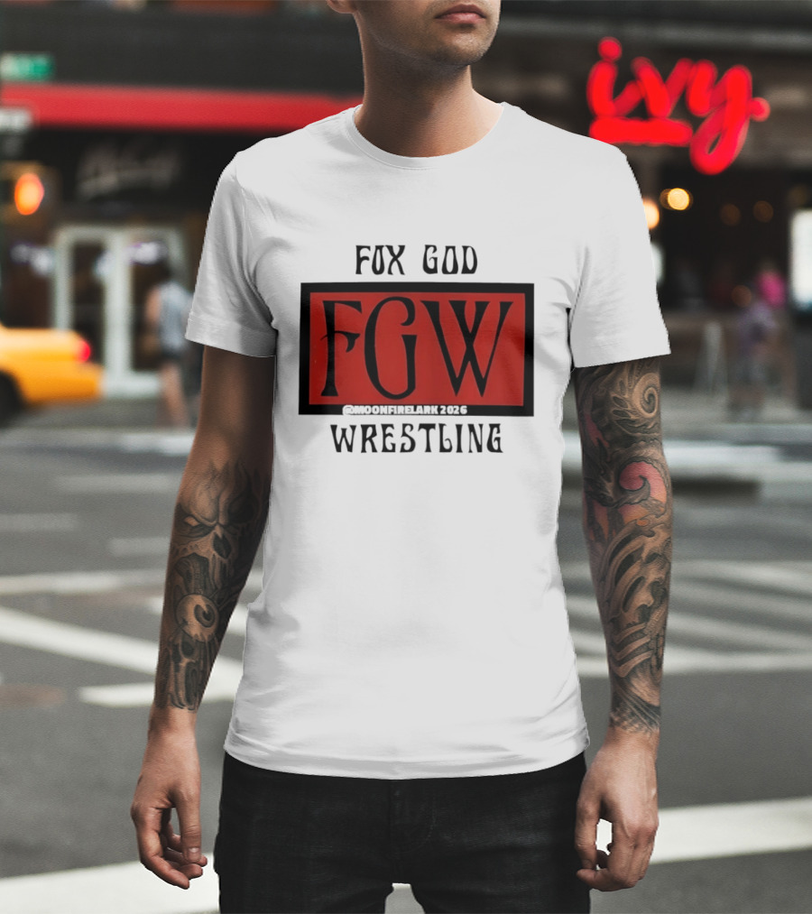 Fox God FGW Wrestling Moonfirelark 2025 Red T-Shirt