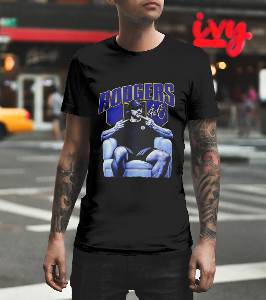 Rodgers Aaron Rodgers Signed Pittsburgh Steelers Quarterback Icon Armchair T-Shirt