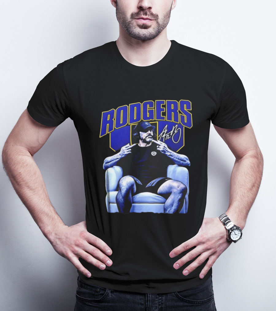 Rodgers Aaron Rodgers Signed Pittsburgh Steelers Quarterback Icon Armchair T-Shirt