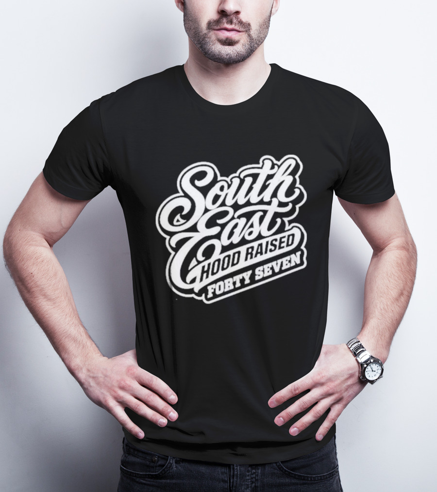 South East Hood Raised Forty Seven Streetwear Collection T-Shirt