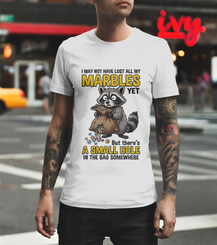 Raccoon I May Not Have Lost All My Marbles Yet But There's A Small Hole In The Bag Somewhere T-Shirt