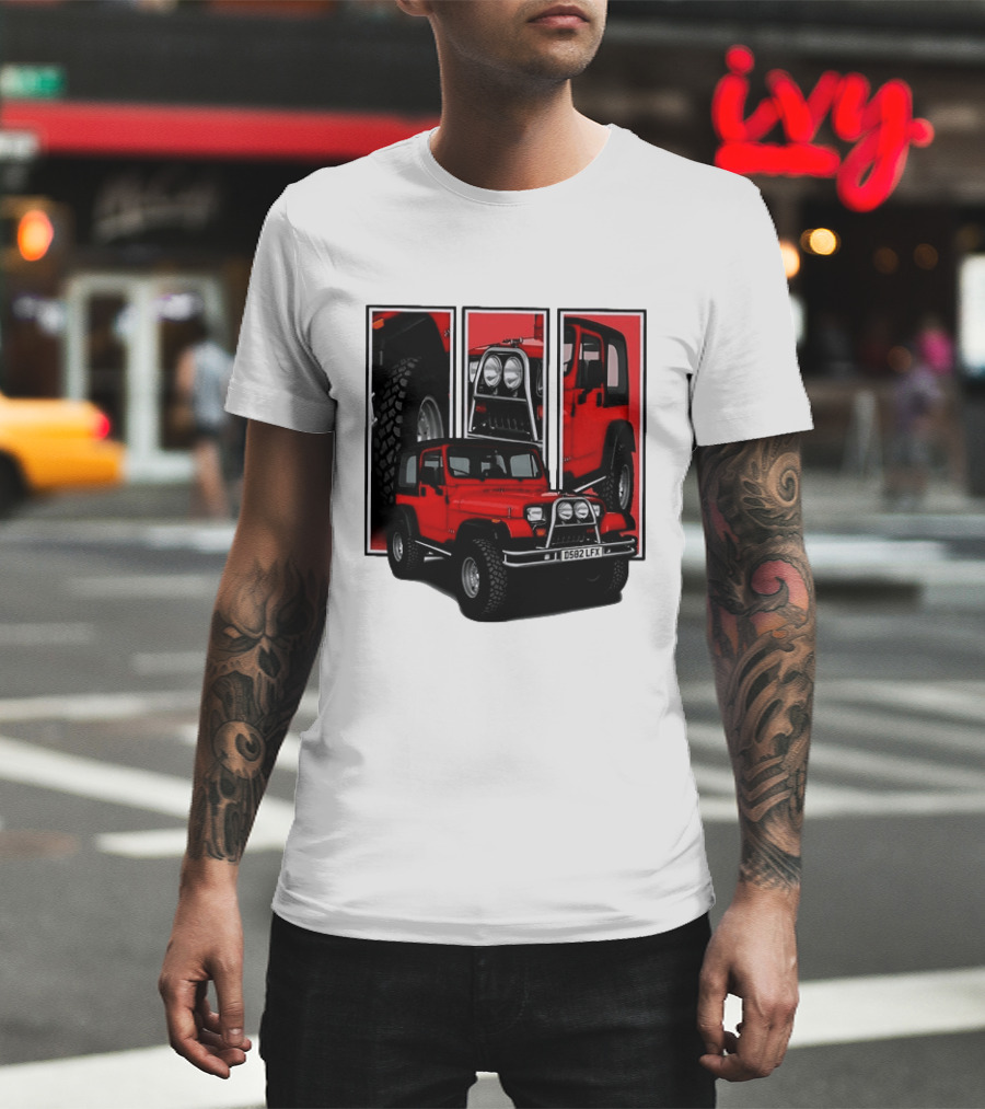 Red Jeep Wrangler 4x4 Off Road Adventure Vehicle Four Wheel Drive T-Shirt