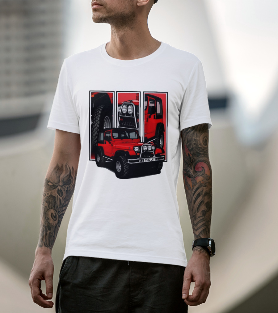 Red Jeep Wrangler 4x4 Off Road Adventure Vehicle Four Wheel Drive T-Shirt