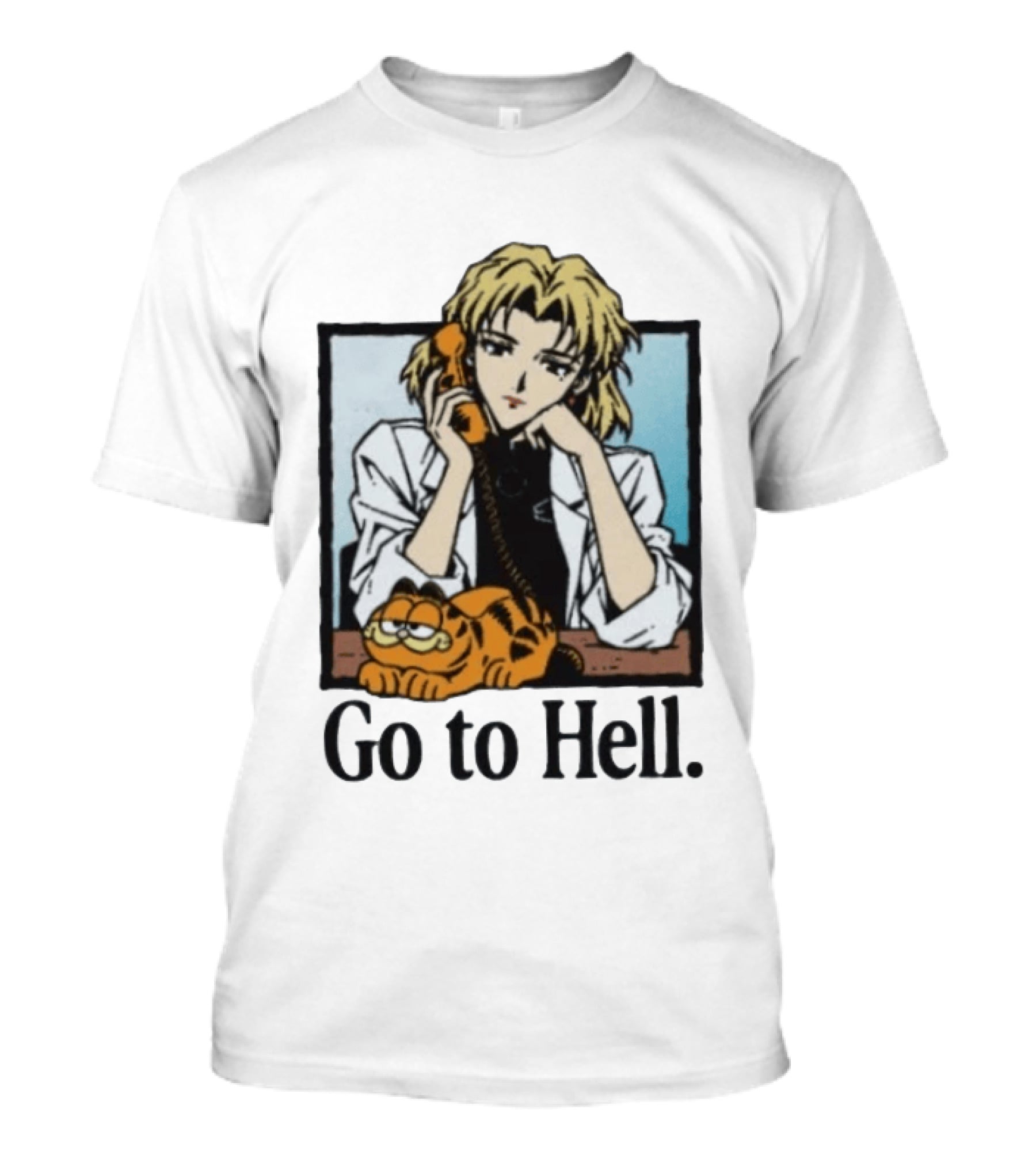 Ritsuko Evangelion Go To Hell Lasagna Cat Phone T-Shirt