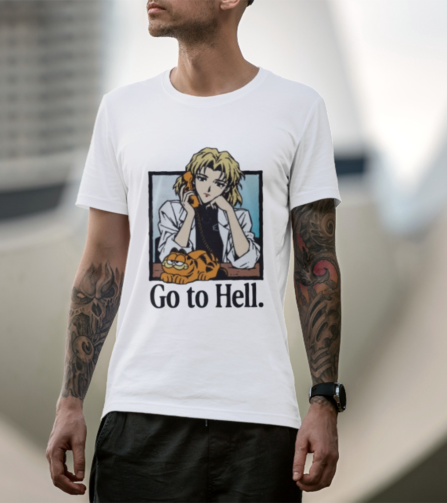 Ritsuko Evangelion Go To Hell Lasagna Cat Phone T-Shirt