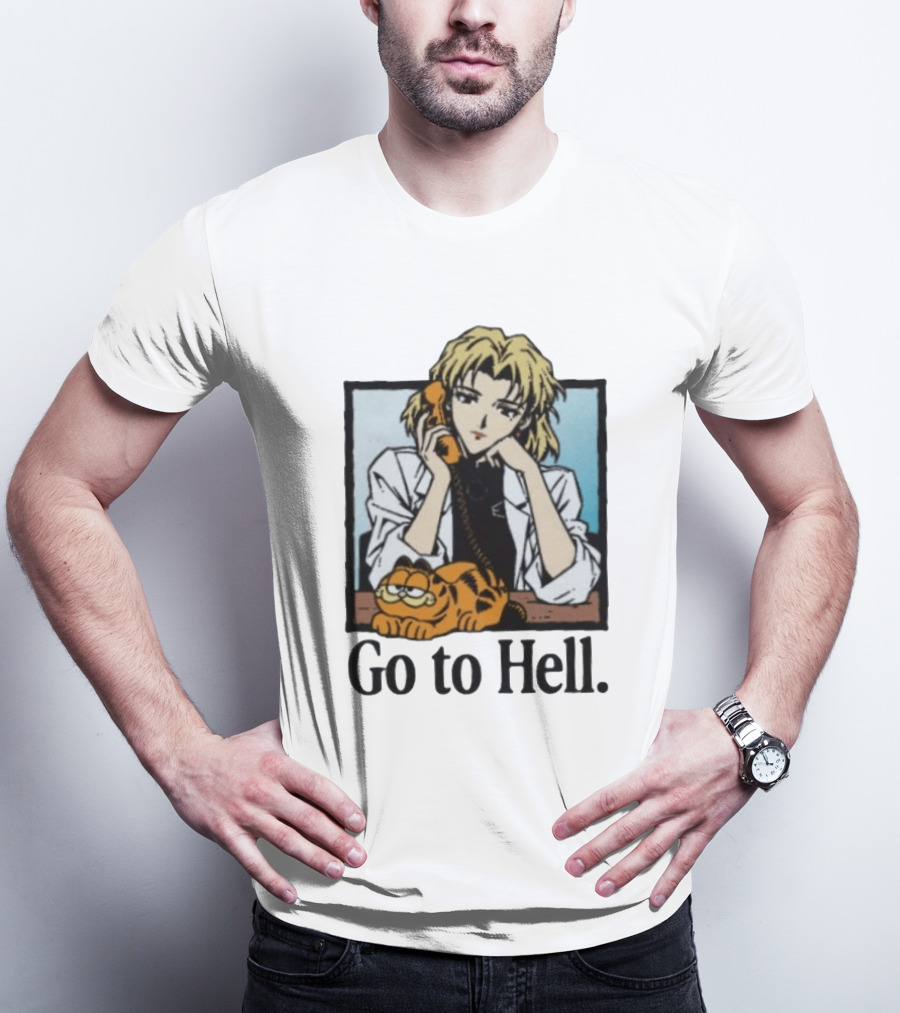 Ritsuko Evangelion Go To Hell Lasagna Cat Phone T-Shirt