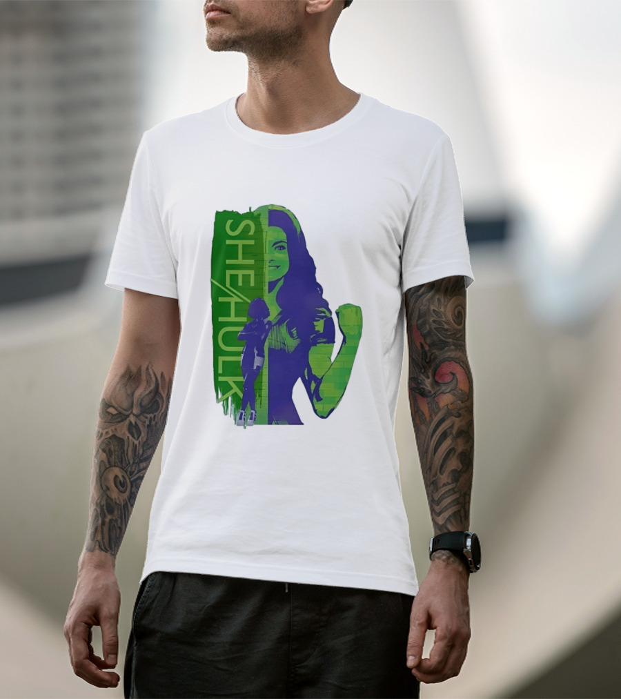 She Hulk Marvel Superhero Jennifer Walters Comic Style Heroic Pose T-Shirt