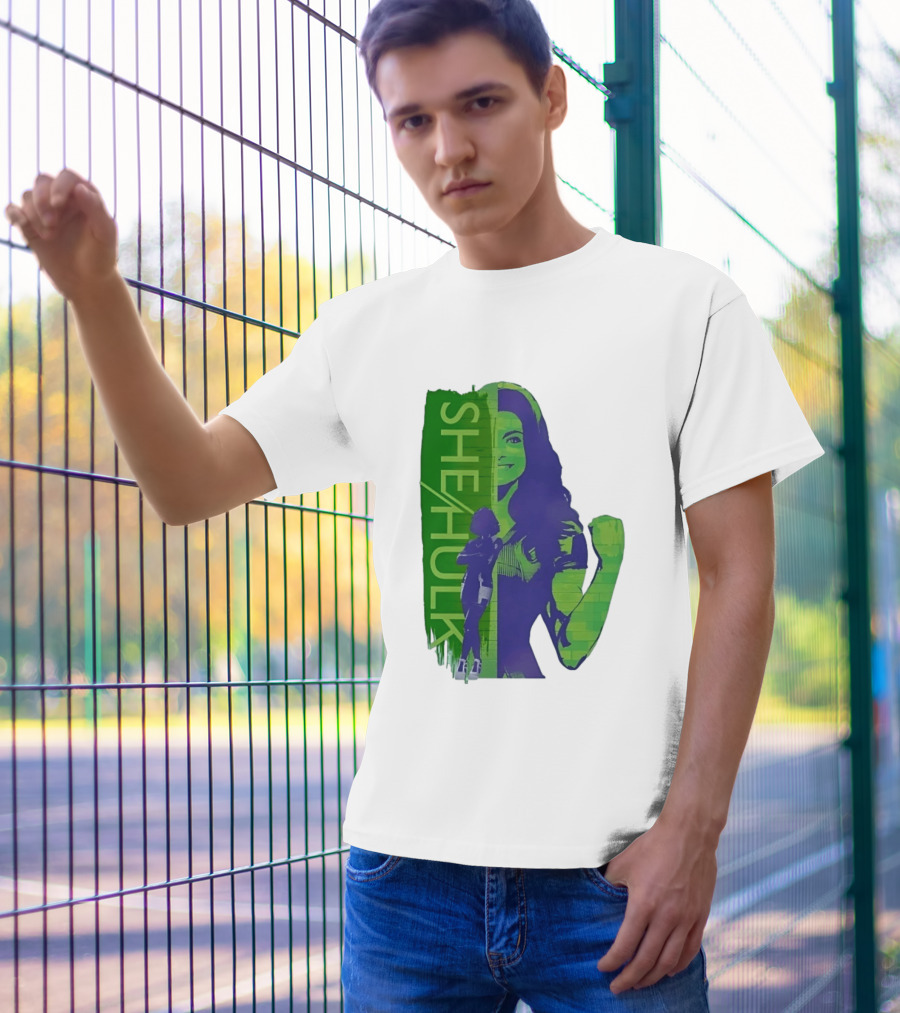 She Hulk Marvel Superhero Jennifer Walters Comic Style Heroic Pose T-Shirt