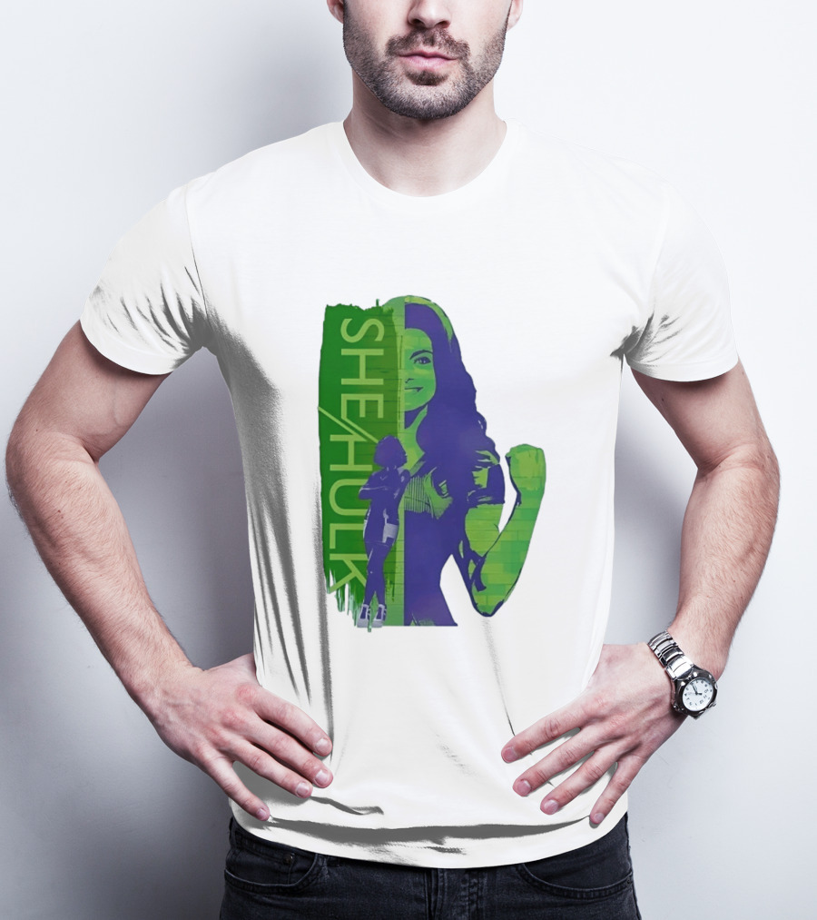 She Hulk Marvel Superhero Jennifer Walters Comic Style Heroic Pose T-Shirt